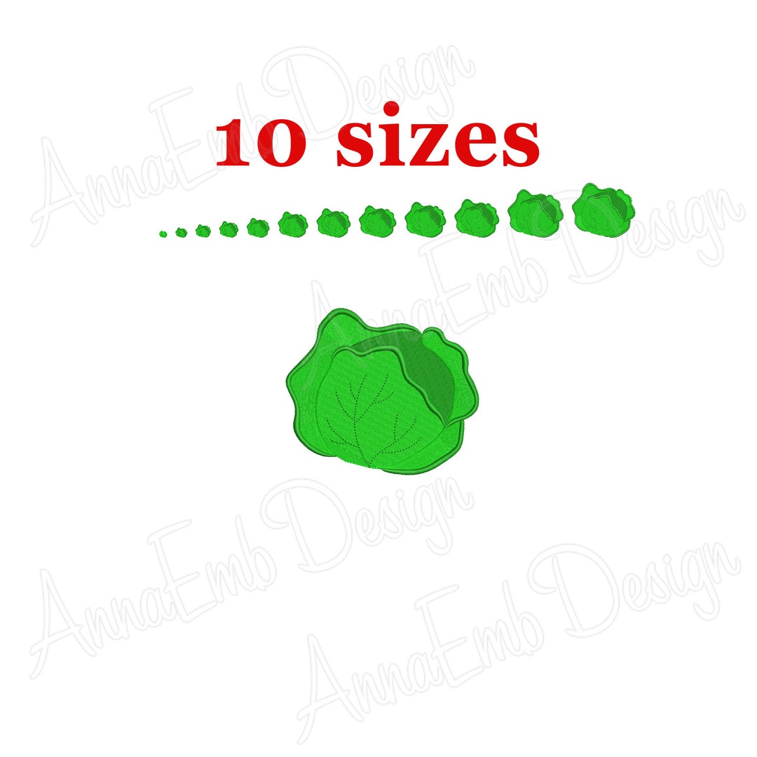 Cabbage Embroidery Design. Cabbage Silhouette Embroidery Design ...