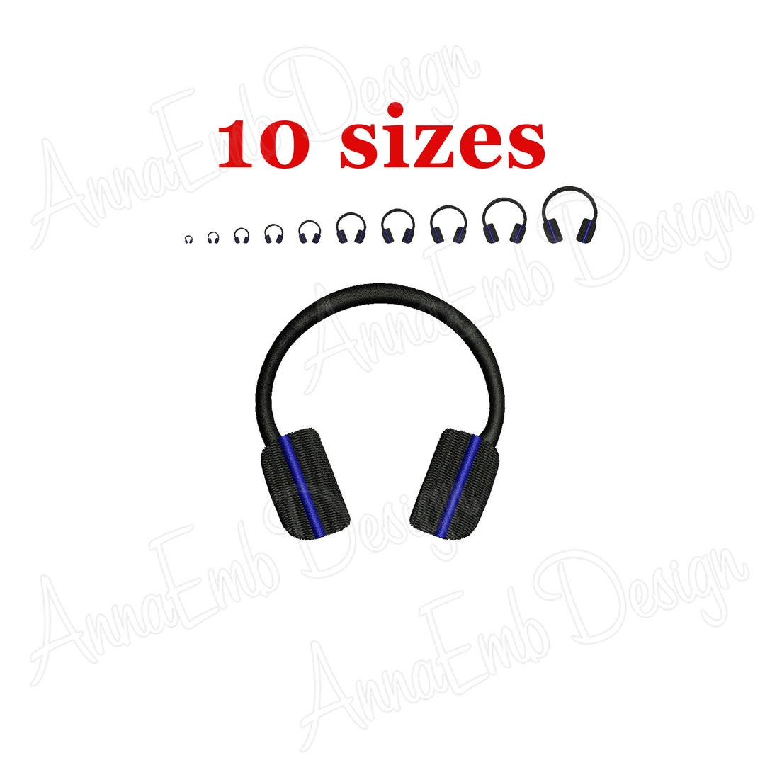 Headphones Embroidery Design. Headphones Silhouette. Machine Embroidery ...