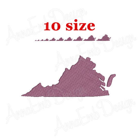 Virginia Embroidery Design. Virginia State Design. Machine | Etsy