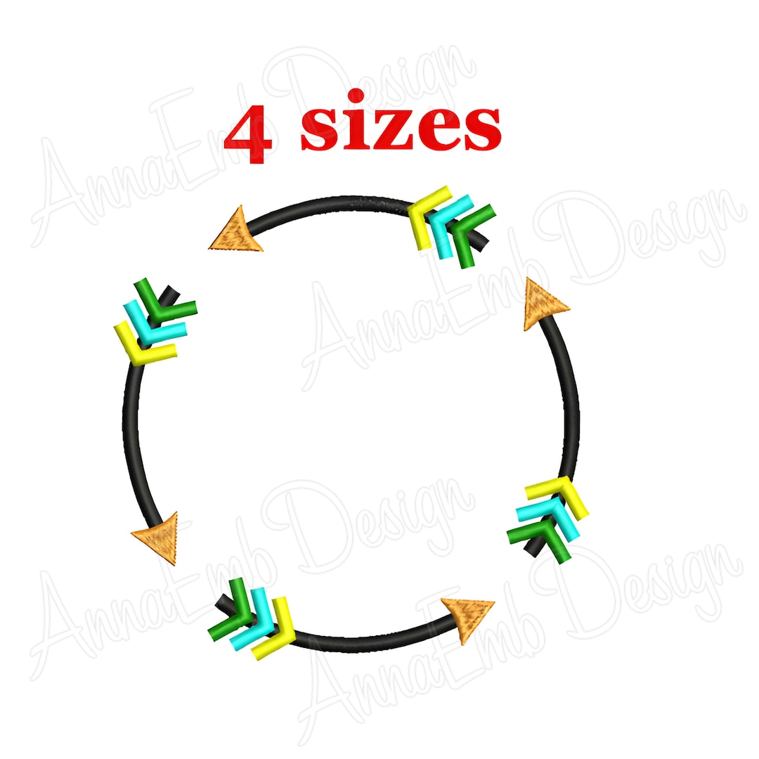 Arrow Monogram Frame Embroidery Design. Arrows Font Frame. Arrow ...