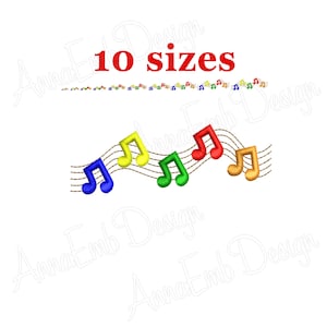 Music Note Embroidery Design. Machine Embroidery Design. Music Note ...