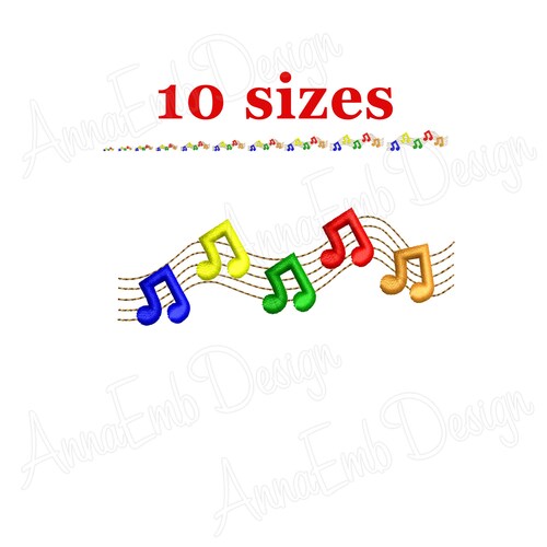 Mini Musical Notes/treble Clef Machine Embroidery Design - Etsy