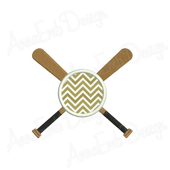 Baseball Applique Embroidery Design. Mini Baseball Bat. - Etsy
