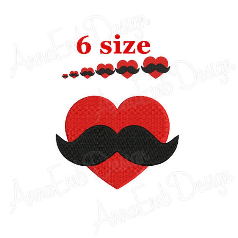 Mustache Heart - Etsy