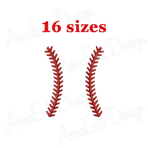 Baseball Laces Embroidery Design. Softball Laces Embroidery - Etsy