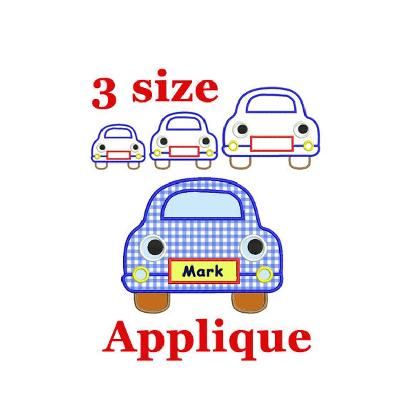 Car Applique Embroidery Design. Car Embroidery Design. | Etsy
