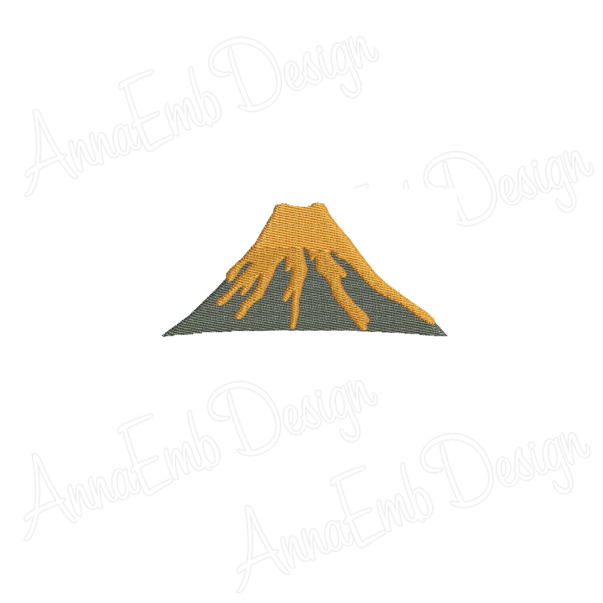Volcano Embroidery Design. Mountain Embroidery Design. Volcano Mini ...