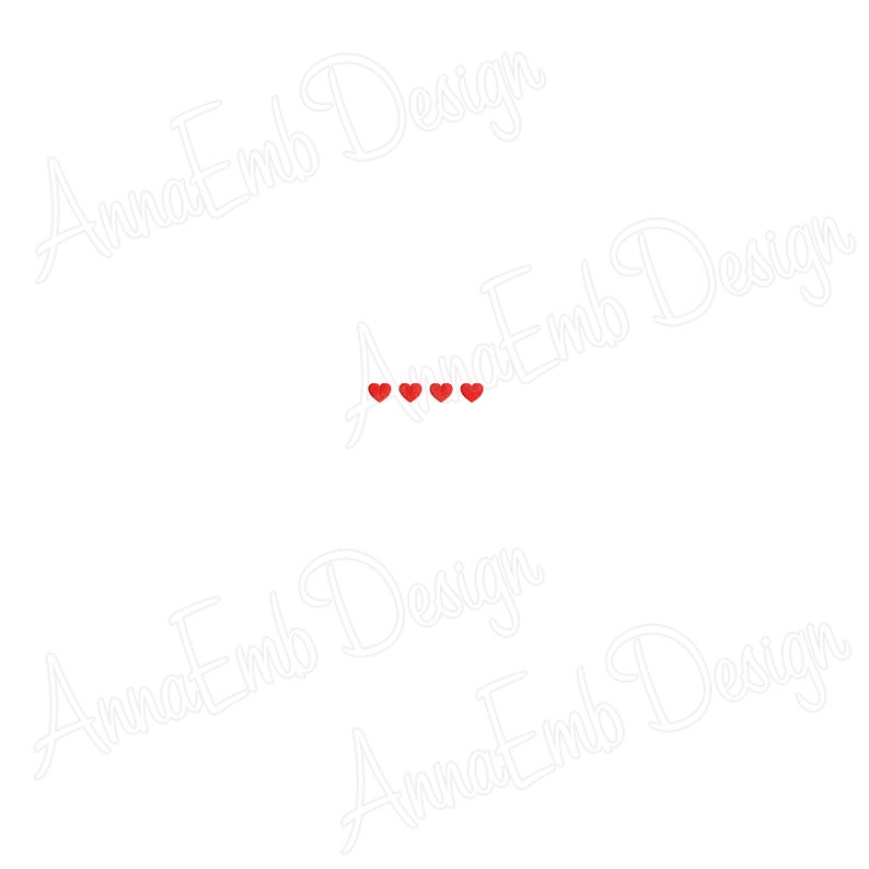 Hearts Border Embroidery Design. Heart Line. Heart Embroidery - Etsy
