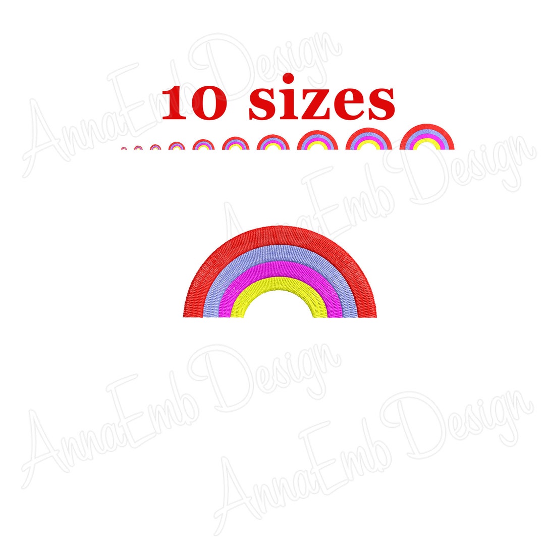 Rainbow Embroidery Design. Machine Embroidery Design. Mini Rainbow ...