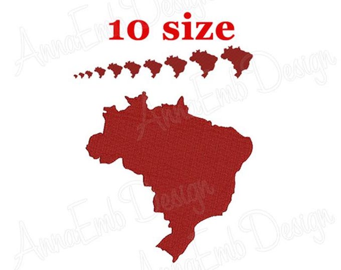 BRAZIL Map Modern Cross Stitch Pattern. Brazil Art. Carnaval Gift ...
