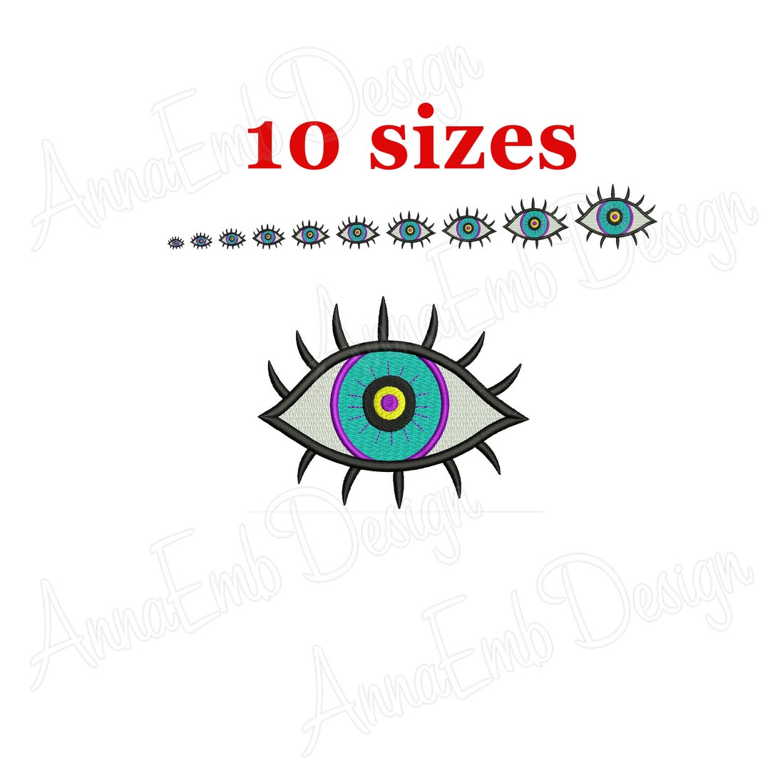 Eyes With Lashes Embroidery Design. Eyes Embroidery Design. Eye ...