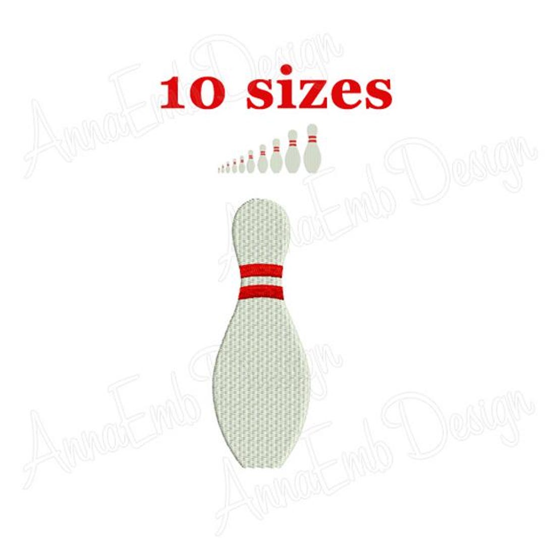 Bowling Pin Embroidery Design. Bowling Pin Silhouette. Mini Bowling Pin ...