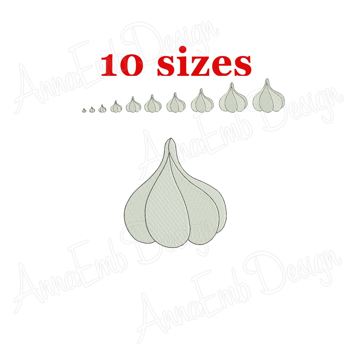 Garlic Embroidery Design. Garlic Fill Design. Machine - Etsy