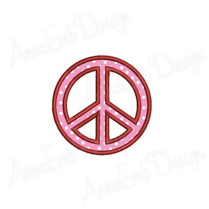 Peace Sign Applique Embroidery Design. Peace Sign Embroidery Design ...
