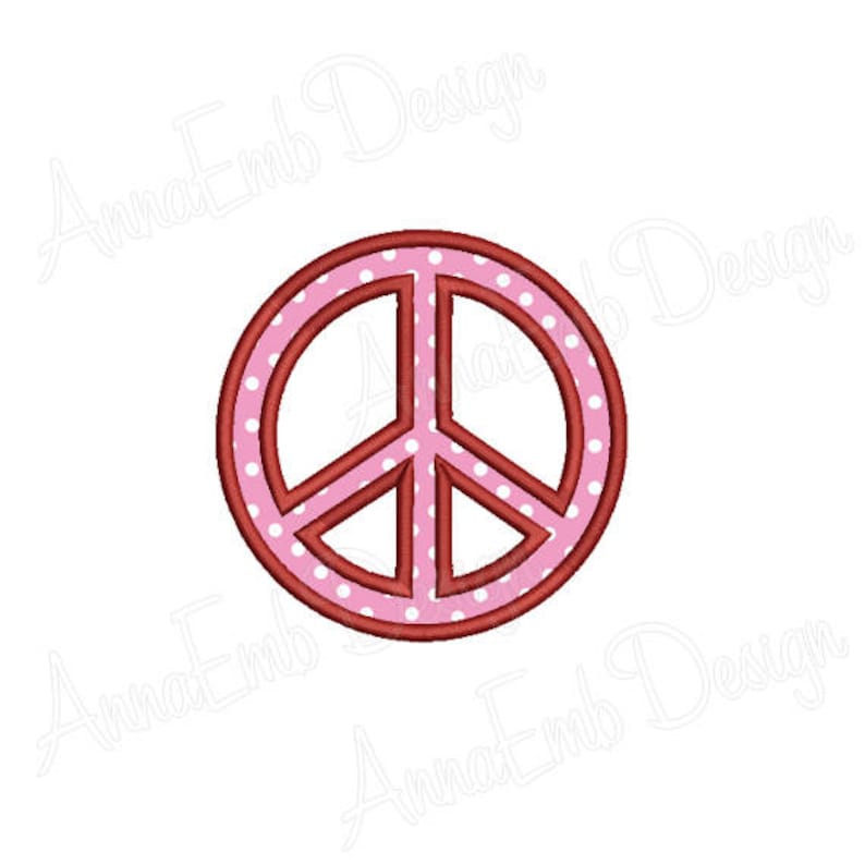 Peace Sign Applique Embroidery Design. Peace Sign Embroidery - Etsy