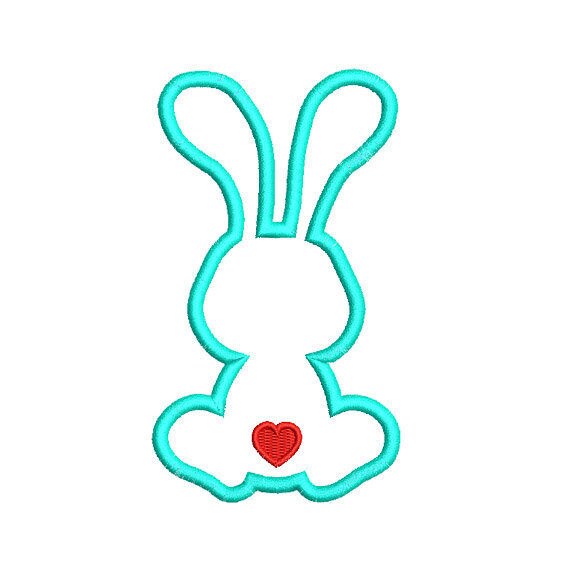 Bunny Rabbit Applique Machine Embroidery Design. Easter - Etsy