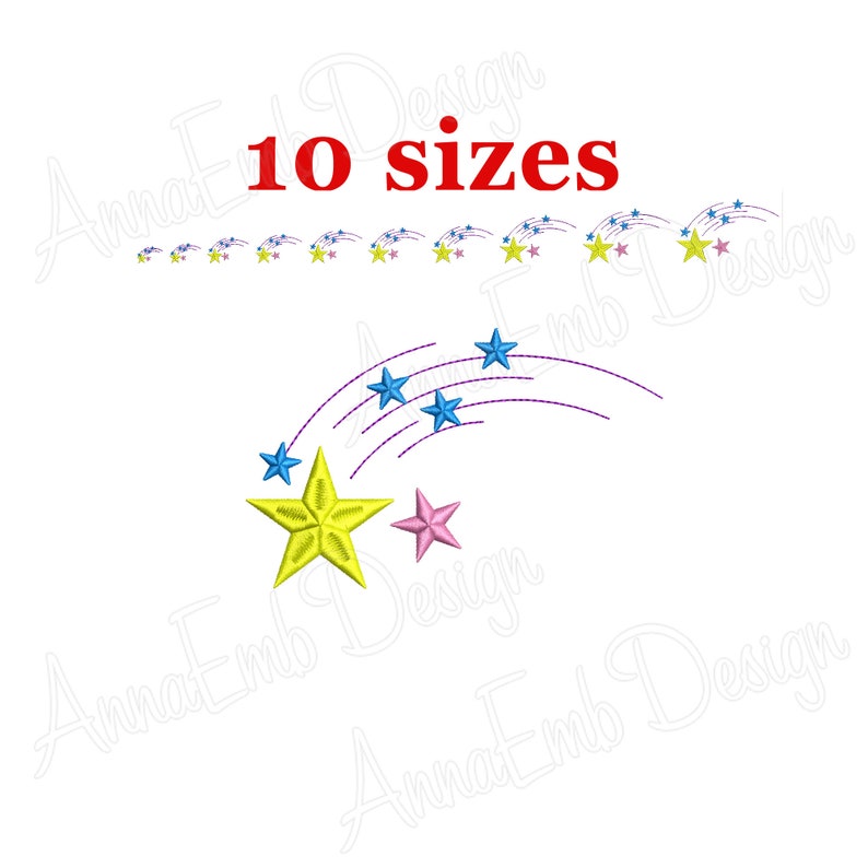 Stars Embroidery Design. Star Machine Embroidery. Star Filled Stitch ...