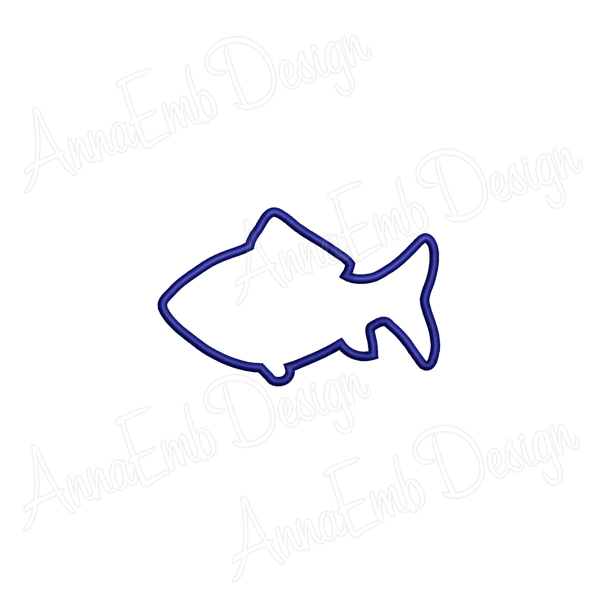 Fish Applique Embroidery Design. Fish Embroidery Design.mini | Etsy
