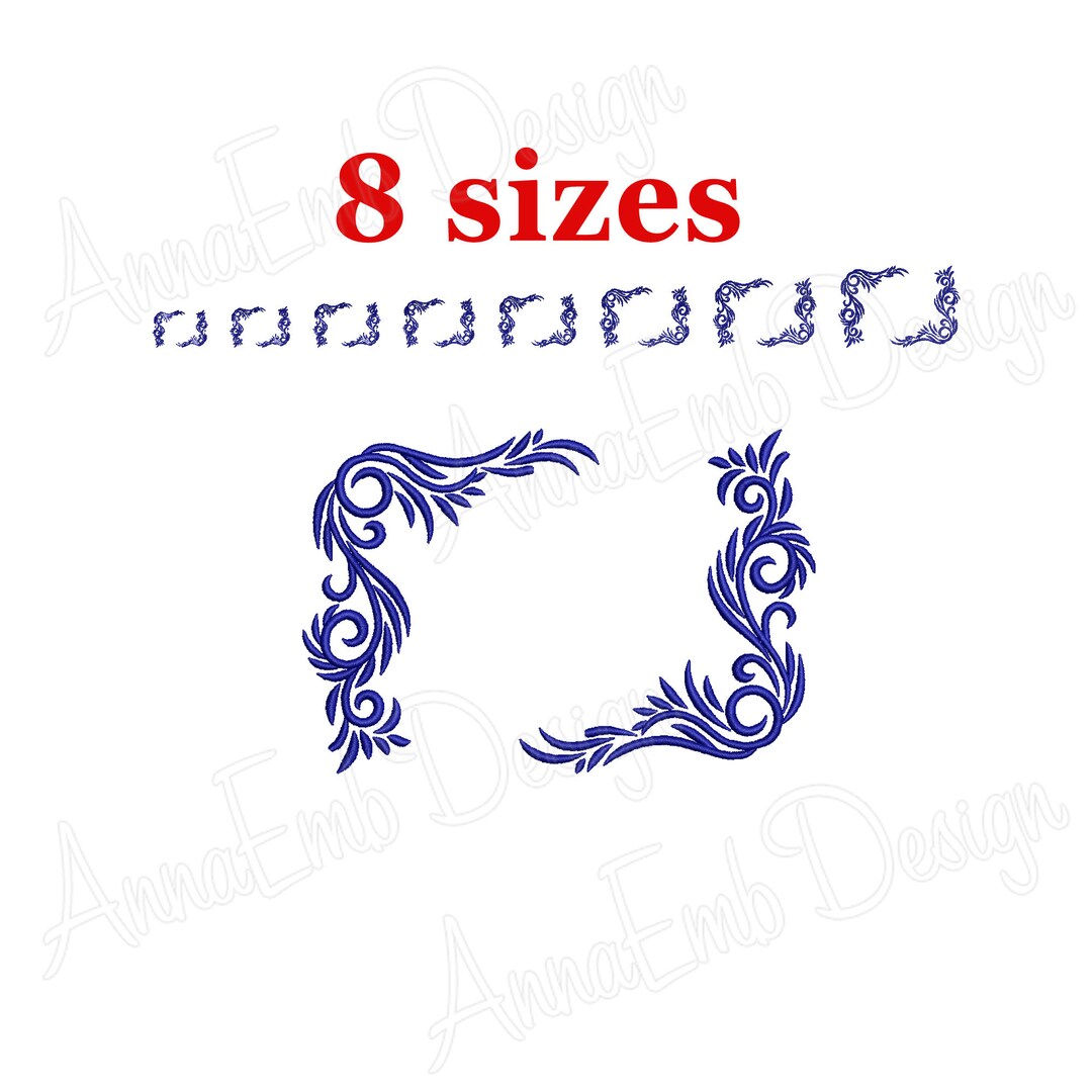 Monogram Border Embroidery Design. Frame Embroidery Design. Machine ...