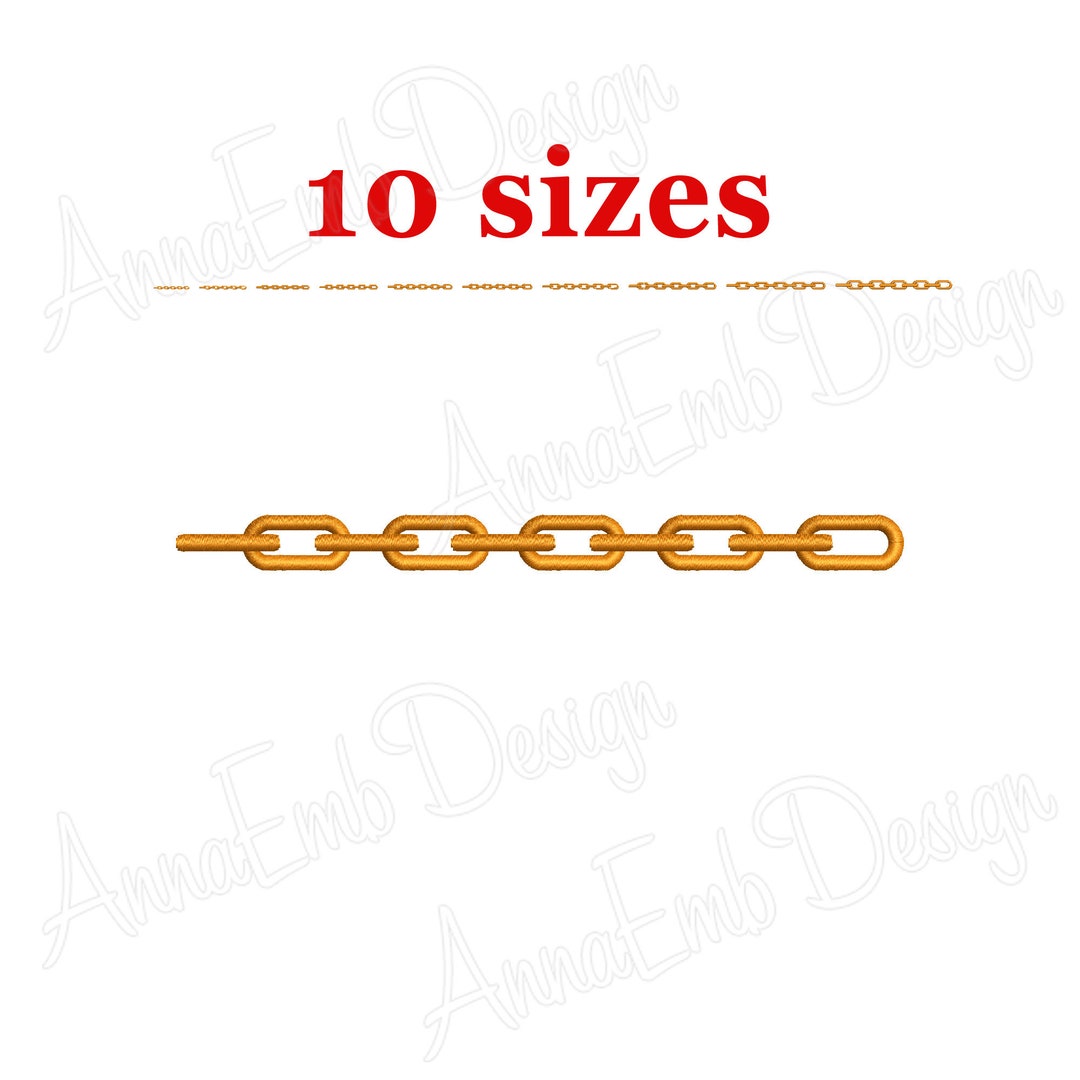 Golden Chain Embroidery Design. Border Embroidery Design. Machine ...