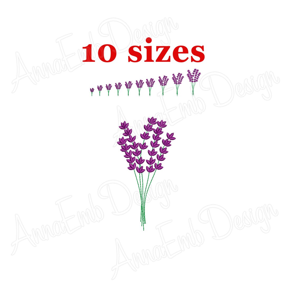 Lavender Embroidery Design. Flower Embroidery. Flower Machine ...
