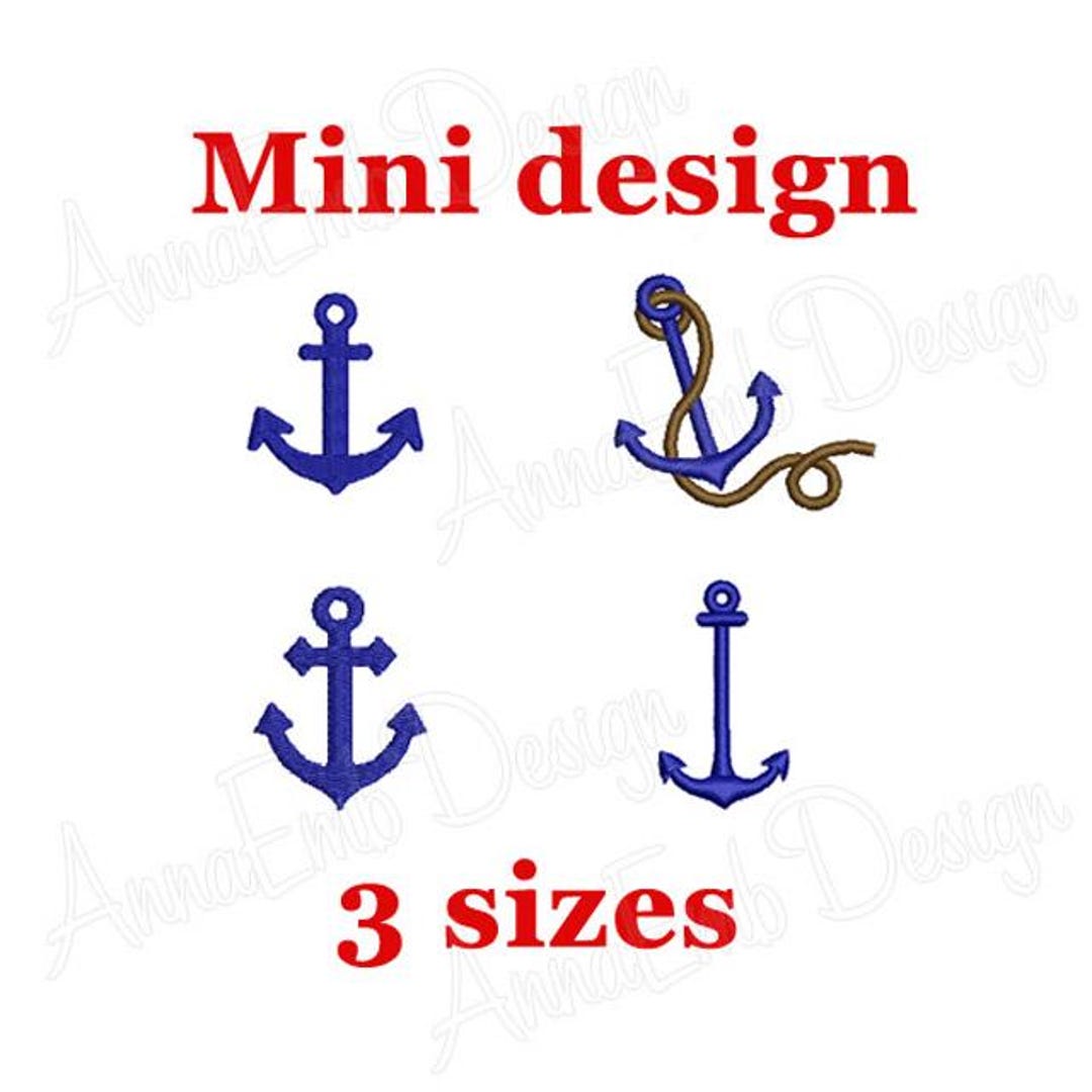 Anchor Embroidery Design. Mini Anchor Design. Anchor Silhouette. Summer ...