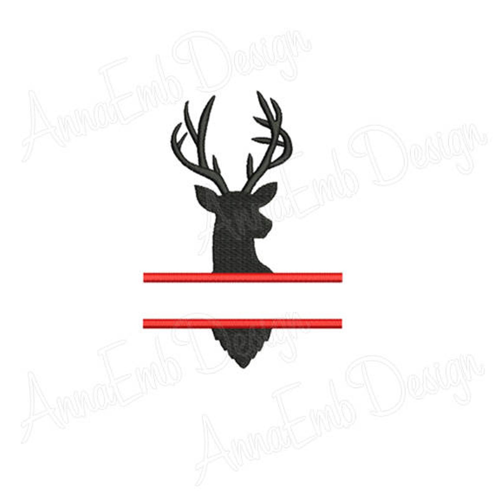 Split Deer Head Embroidery Design. Deer Head Mini Embroidery. | Etsy