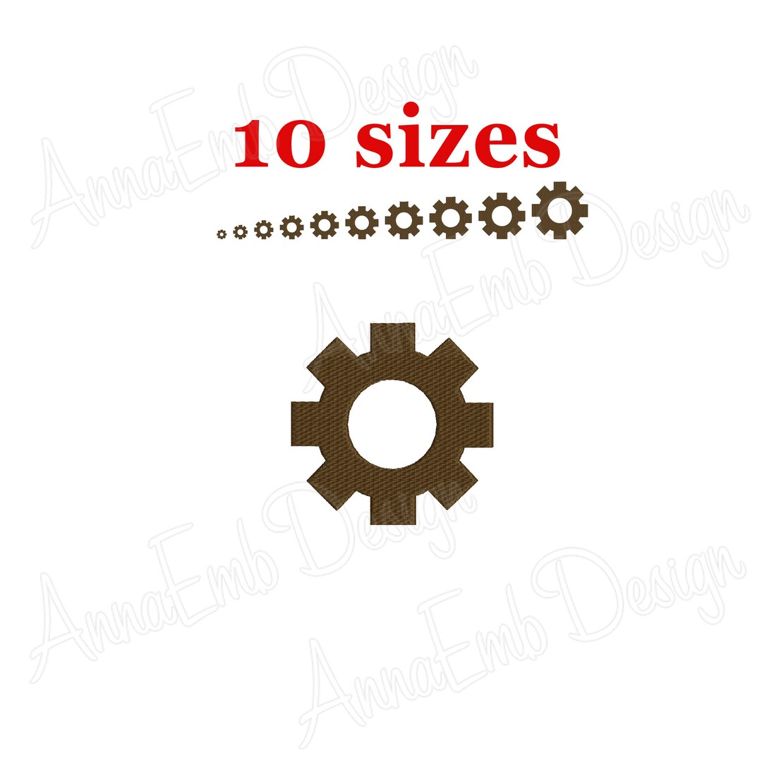 Gear Embroidery Design. Gear Cogwheel Embroidery Designs. Machine ...
