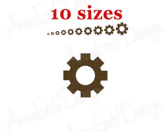 Gear Machine Embroidery Design - Etsy