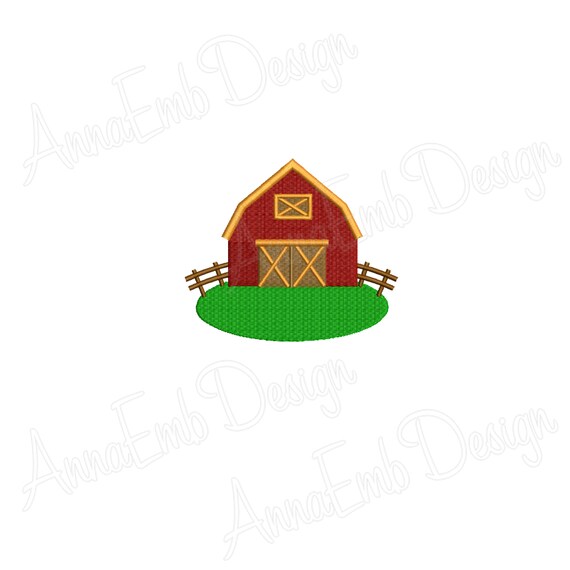 Craft Supplies & Tools Barn Embroidery design Farm Barn Barn design ...