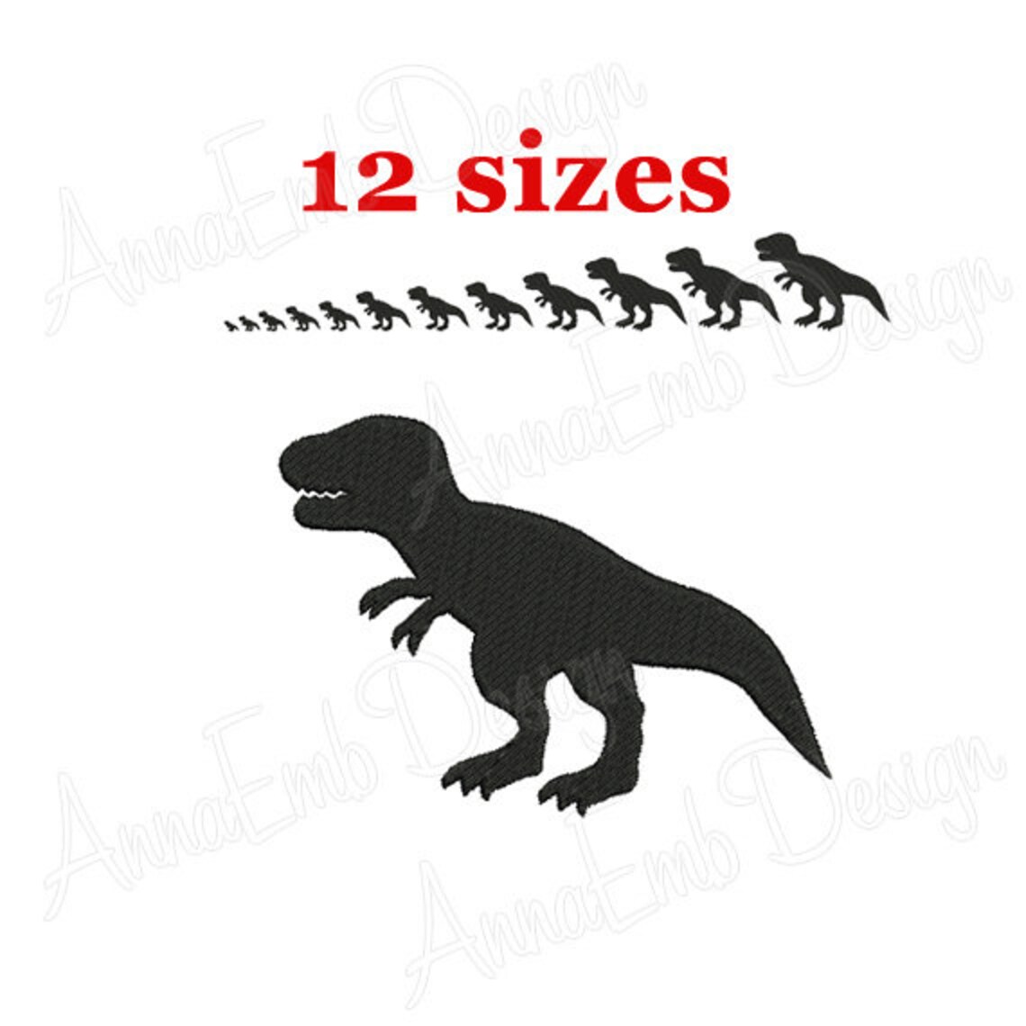 T-rex Dinosaur Embroidery Design. Tyrannosaurus Embroidery - Etsy