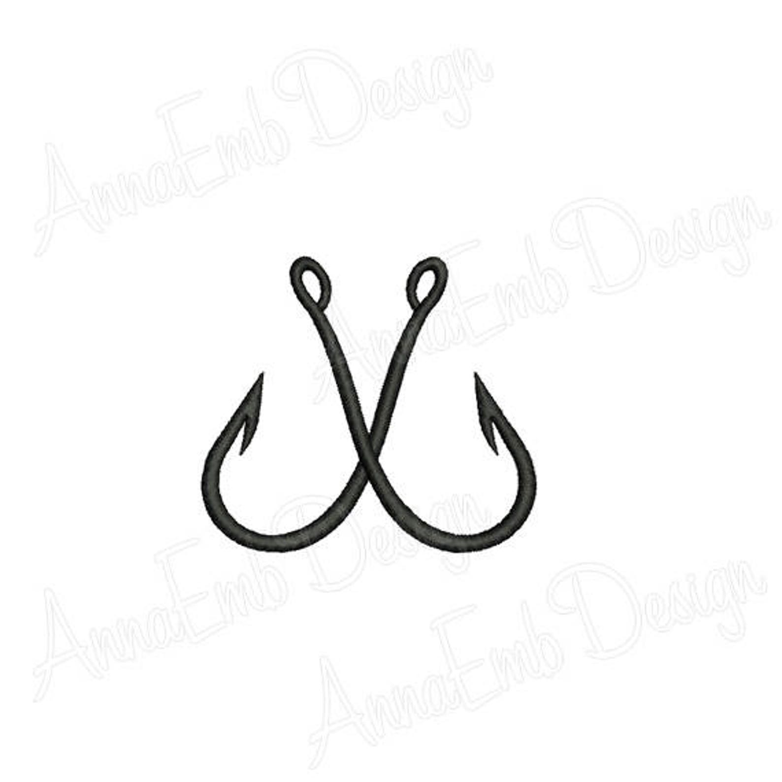 Fishing Hooks Embroidery Design. Fish Hook Mini Embroidery. - Etsy