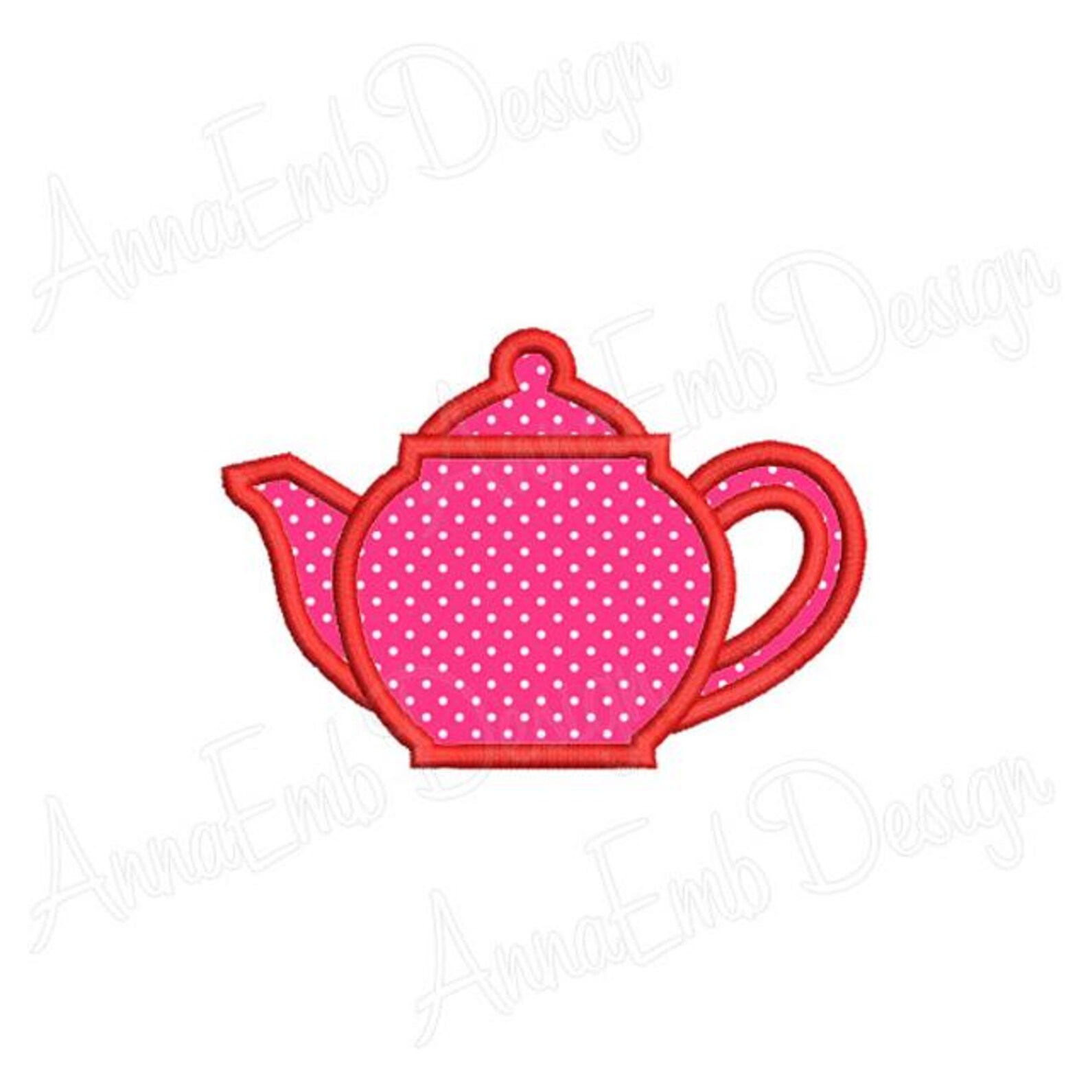 Teapot Applique Embroidery Design. Teapot Embroidery Design. Tea Time ...