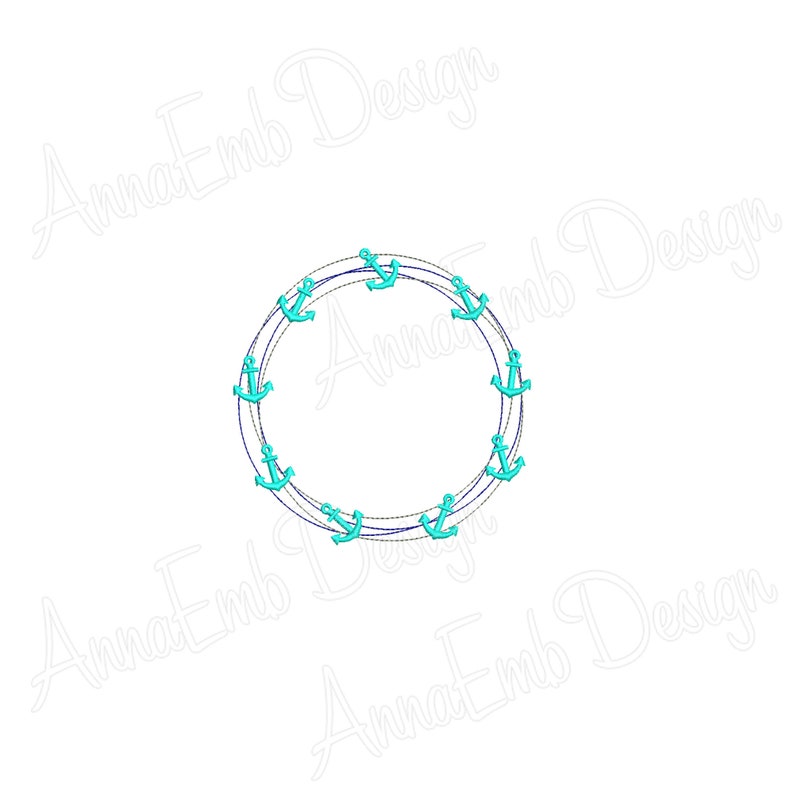 Anchor Monogram Frame Embroidery Design. Anchor Font Frame. Anchor ...