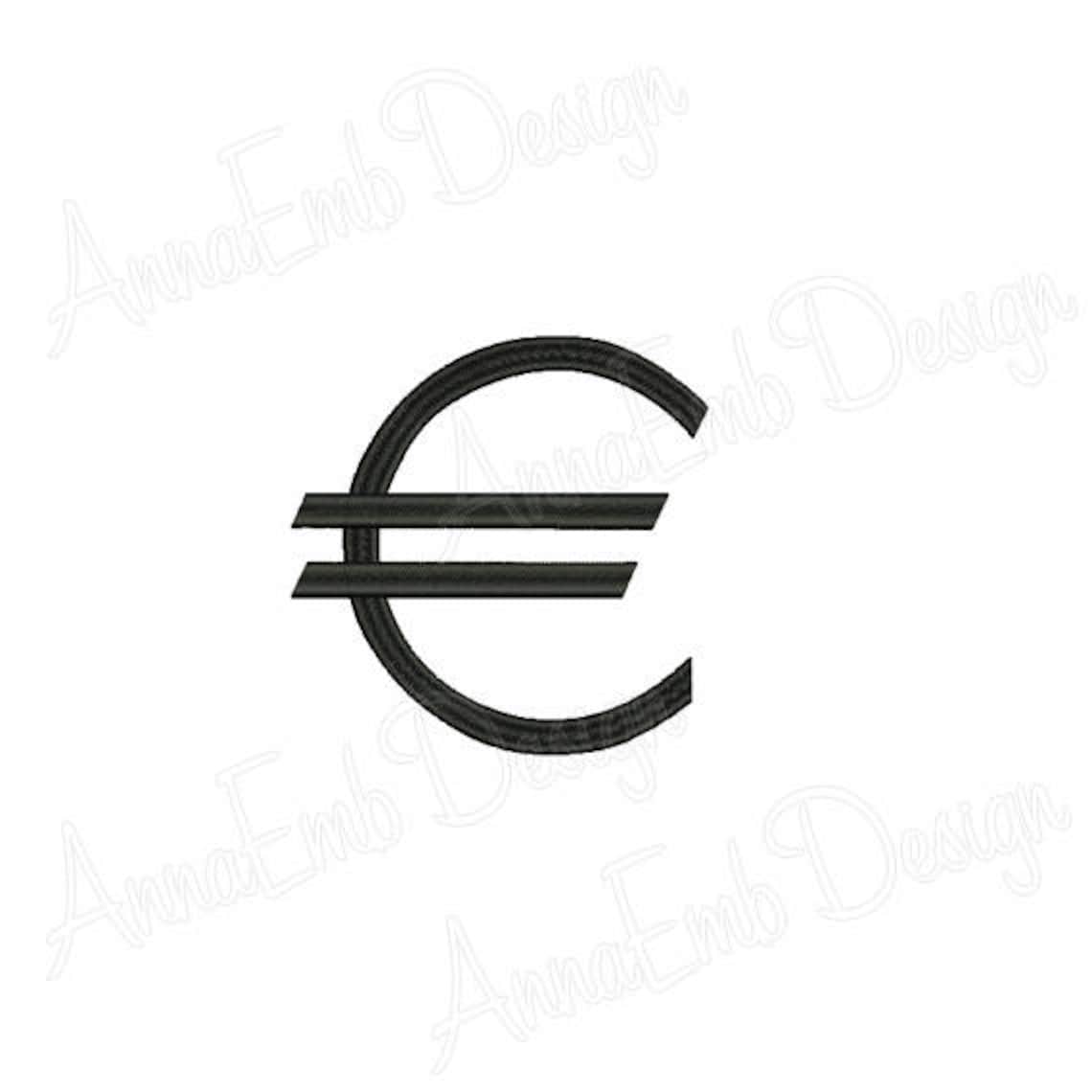Euro Embroidery Design. Mini Euro Design. Euro Sign | Etsy