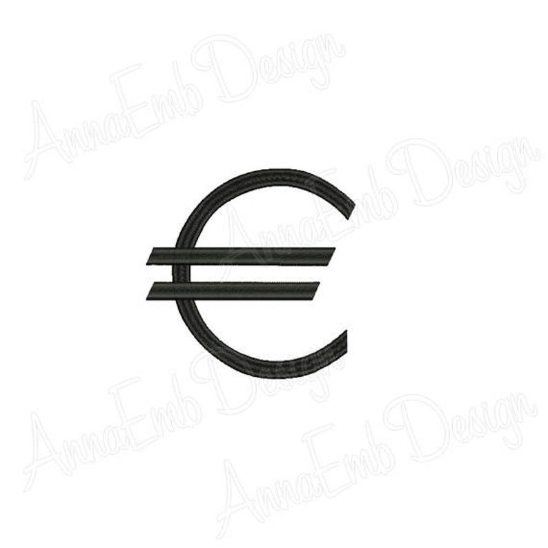 Euro Embroidery Design. Mini Euro Design. Euro Sign - Etsy