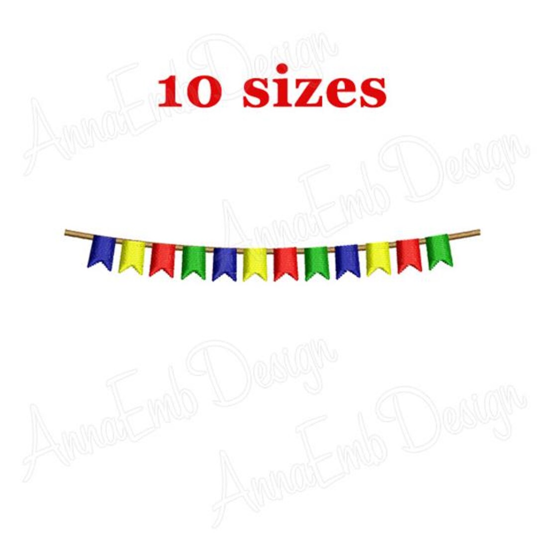 Garland Embroidery Design. Garland Silhouette. Machine Embroidery ...