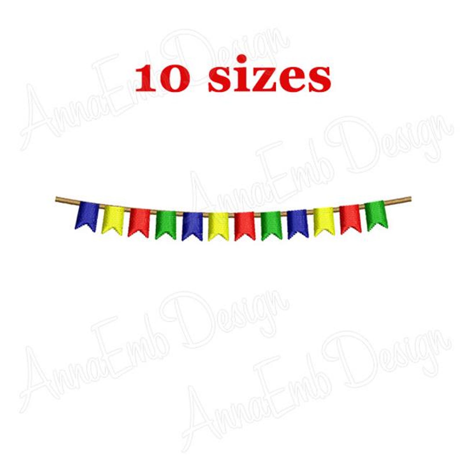 Garland Embroidery Design. Garland Silhouette. Machine Embroidery ...