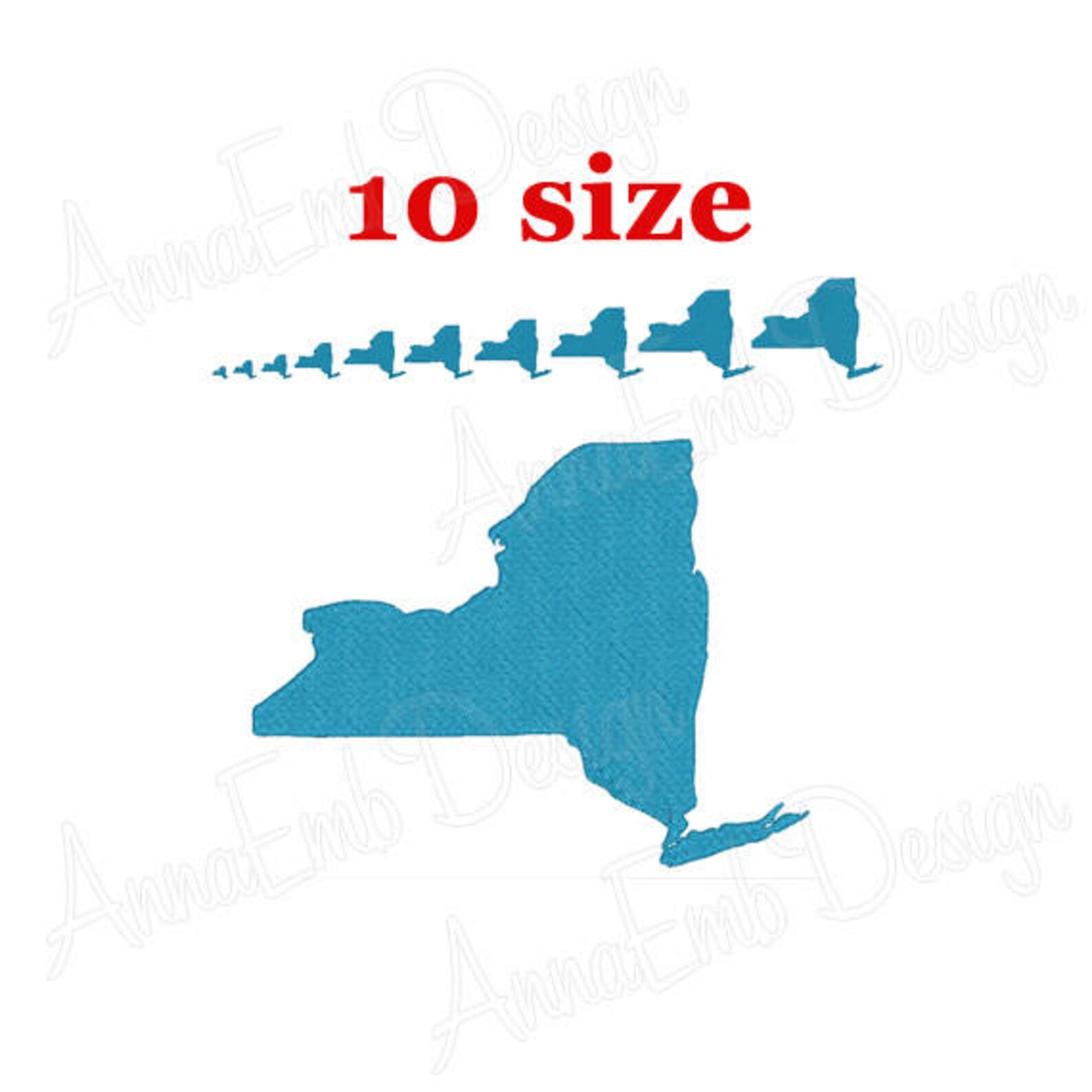 New York Embroidery Design. New York State Design. Machine | Etsy