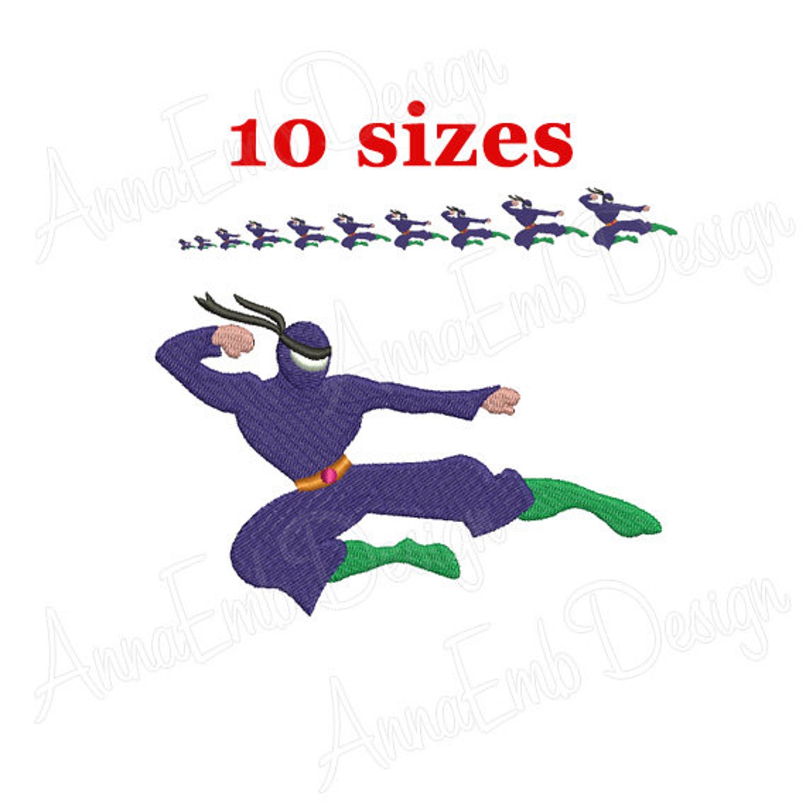 Ninja Embroidery Design. Ninja Machine Embroidery Design. Mini | Etsy