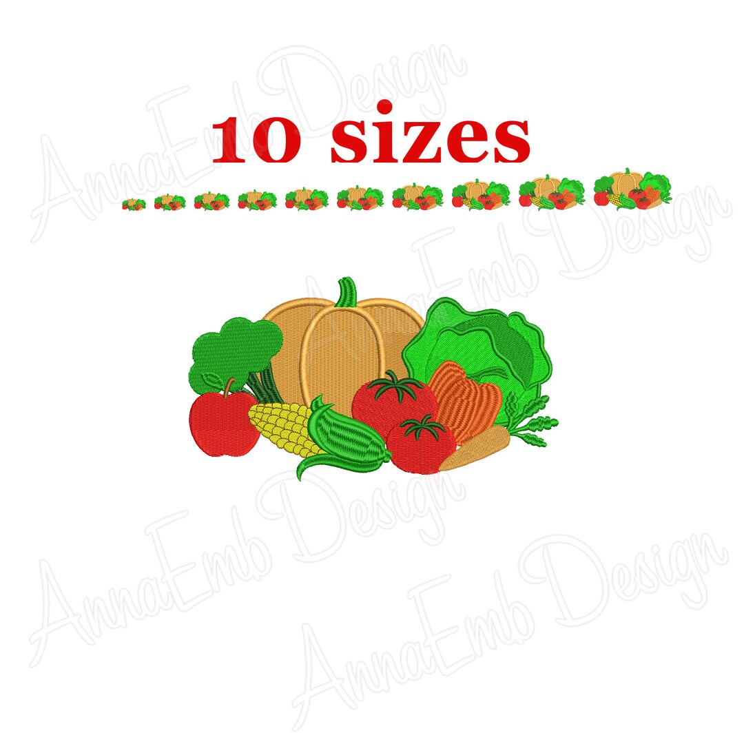 Vegetables Embroidery Design. Vegetable Garden. Vegetables Design ...