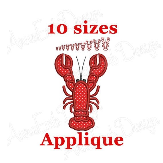 Embroidery Mini Crawfish--7 Sizes--Machine Embroidery Design--Instant ...