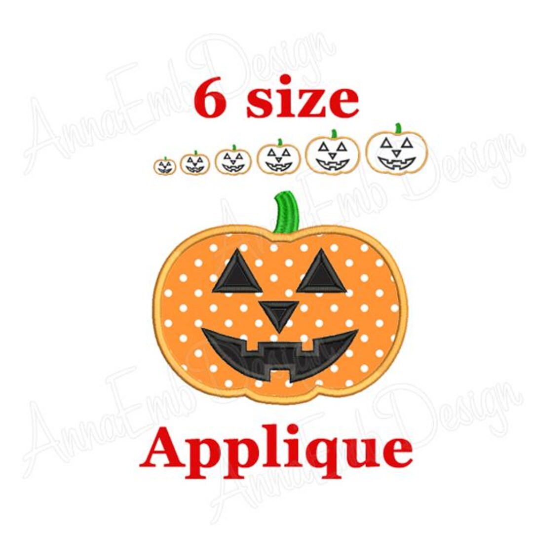 Jack O Lantern Applique Embroidery Design. Pumpkin Mini Design ...