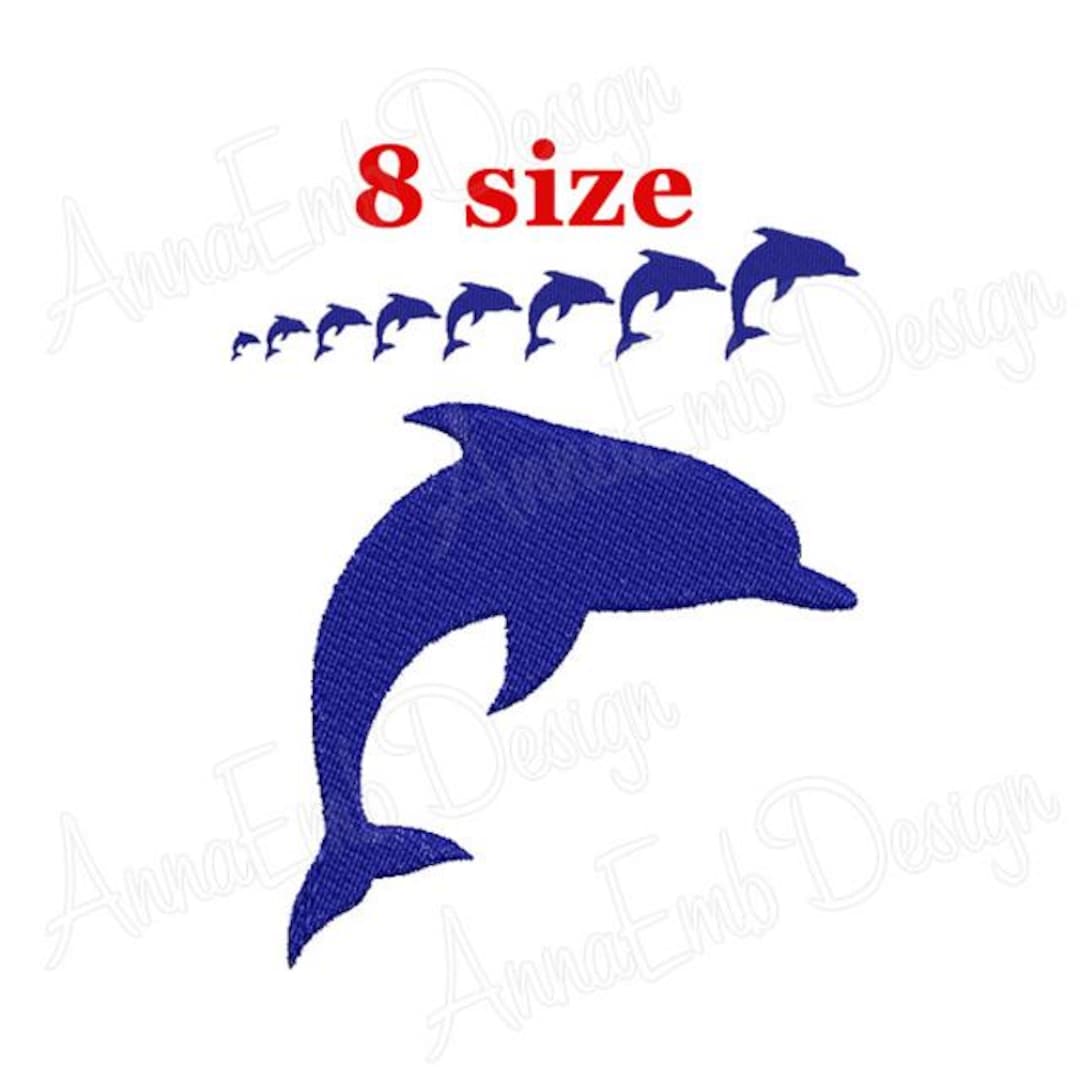 Dolphin Embroidery Design. Dolphin Silhouette. Dolphin Mini Embroidery ...