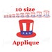 4th of July Uncle Sam Hat Applique Design. Patriotic Hat Applique. 4th ...