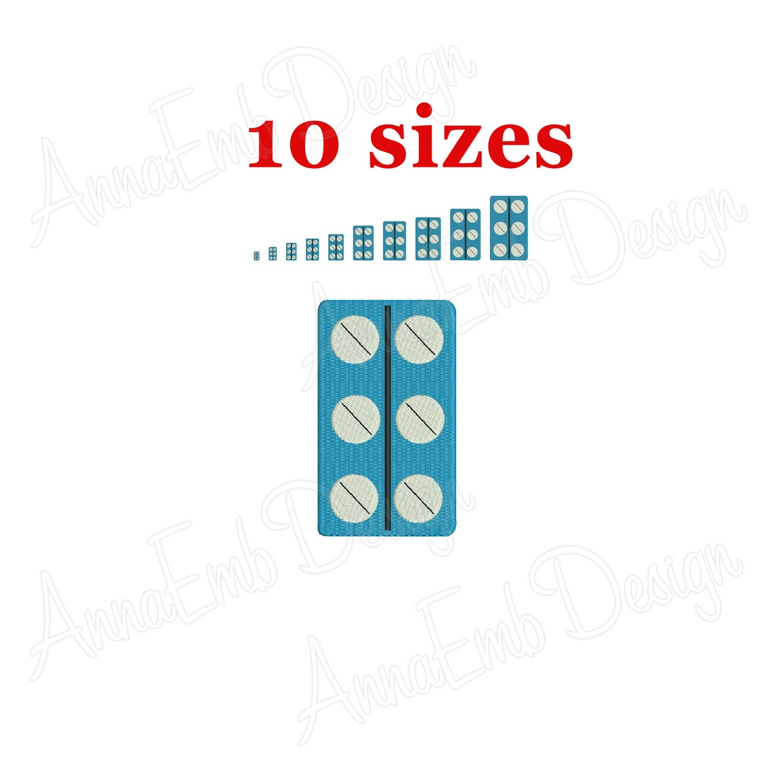 Pills Embroidery Design. Pills Mini Embroidery. Machine Embroidery ...