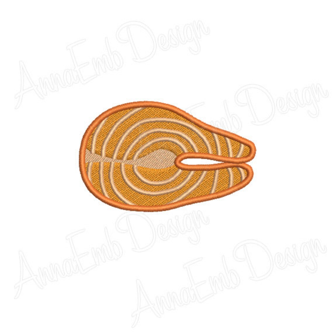 Salmon Fish Steak Embroidery Design. Fish Steak Silhouette | Etsy