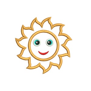 Sun Applique Embroidery Design. Sun Mini Applique Sun Embroidery ...