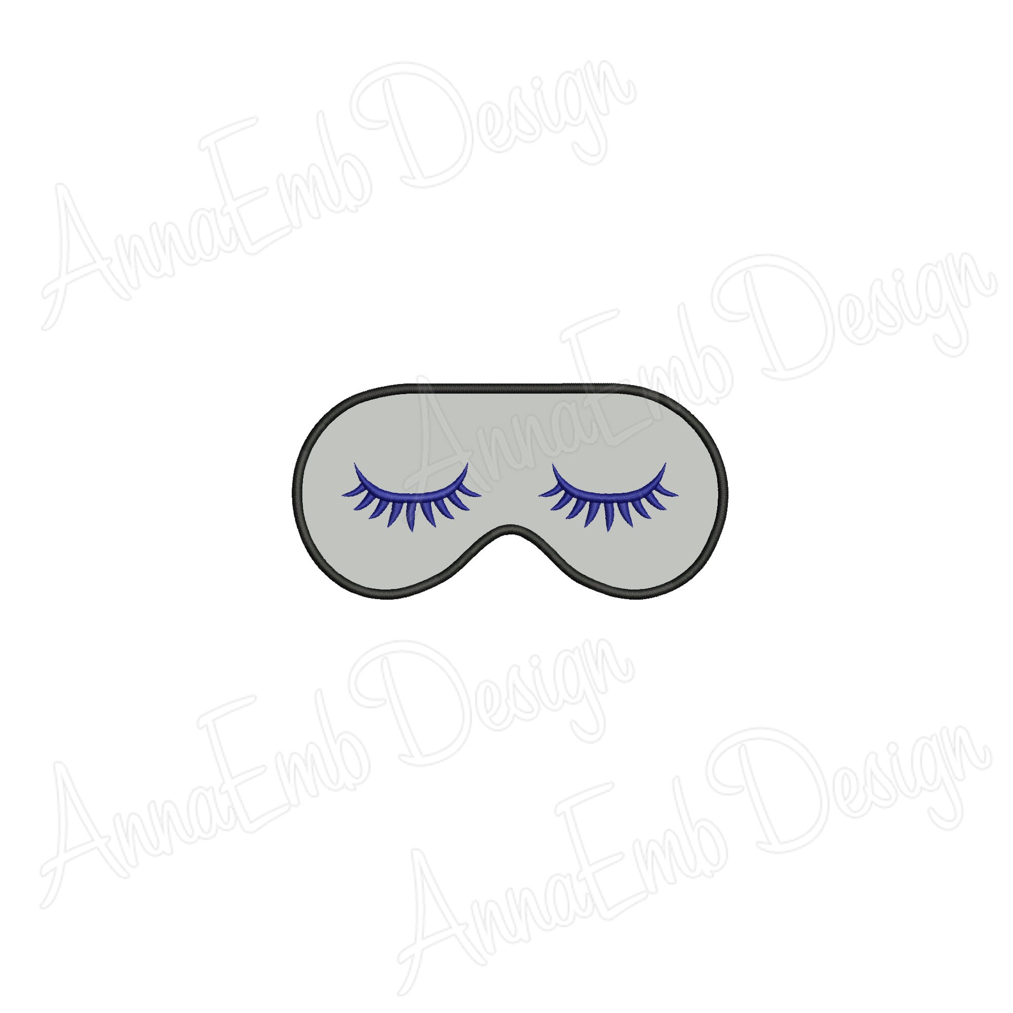 Sleep Mask Applique Embroidery Design Sleep Mask Embroidery - Etsy