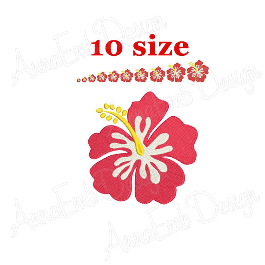 Hibiscus Embroidery Design. Hibiscus Silhouette. Hibiscus Design. Mini ...